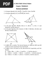 Grade IX Math Worksheet: Triangles | PDF