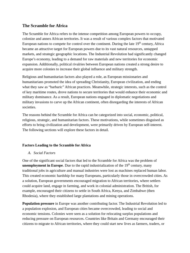 Scramble For Africa - 082014 | PDF | Atlantic Slave Trade | Africa