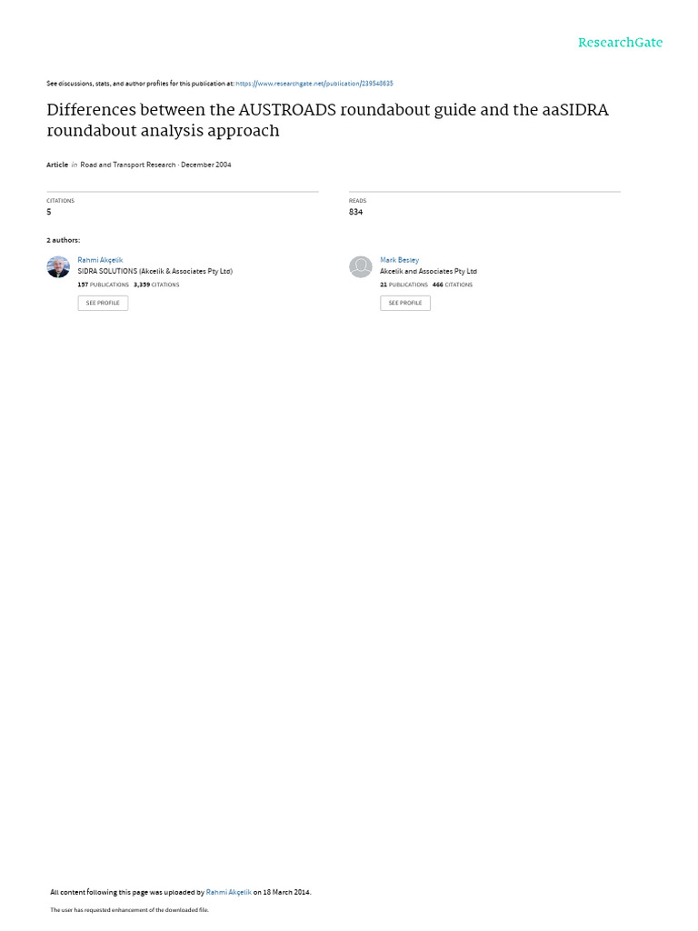 Differences Between The AUSTROADS Roundabout Guide | PDF | Regression ...