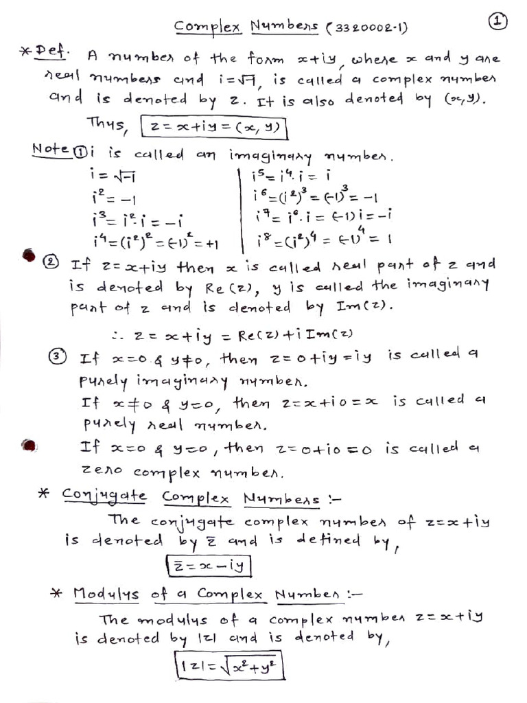 Sem2 - 5 Complex Numbers - Engg Maths | PDF
