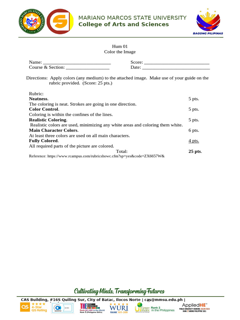 Hum 01 Coloring The Image | PDF