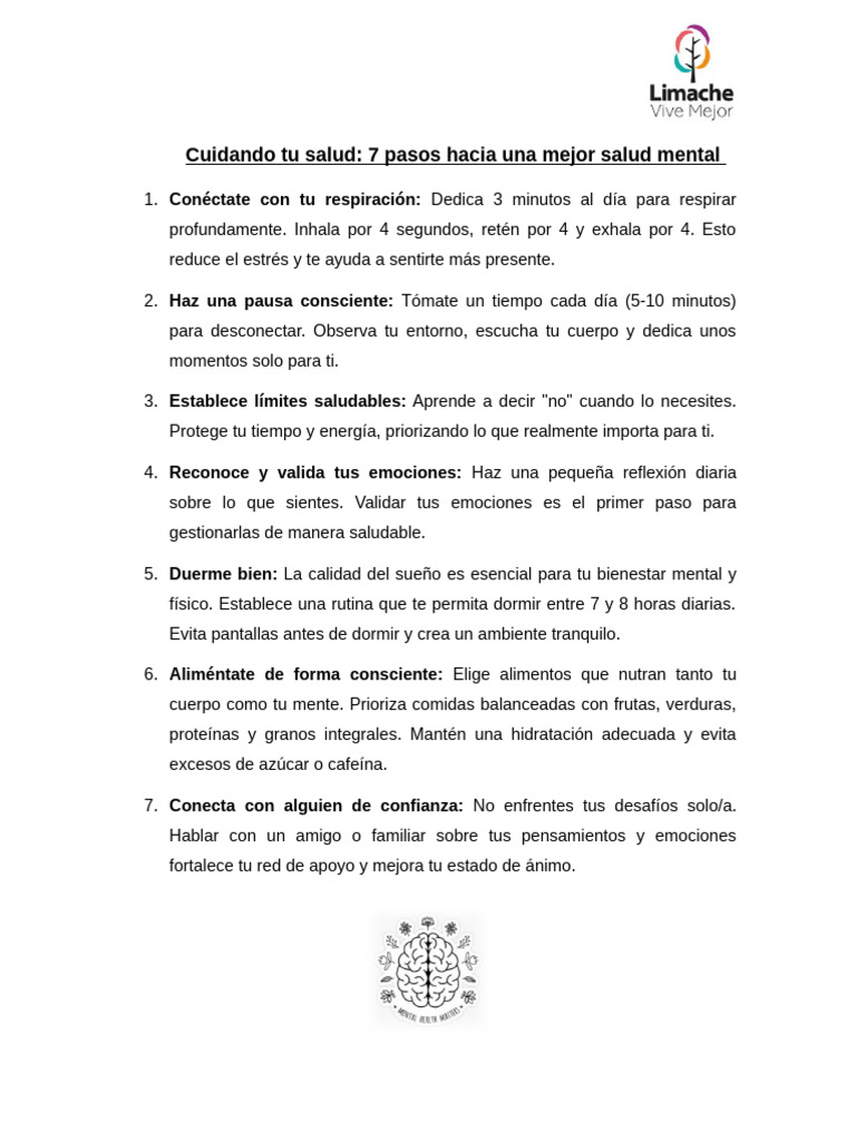 Cuidando Tu Salud Mental | PDF