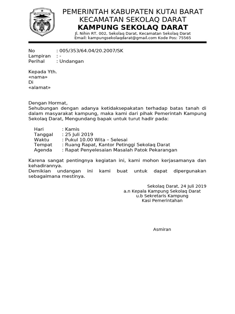 Undangan Rapat | PDF