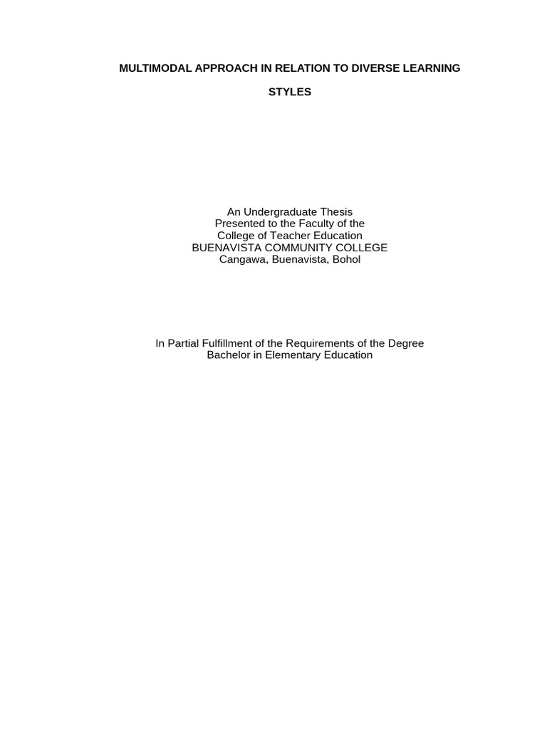 Multimodal Teaching for Diverse Learners | PDF | Learning Styles | Learning