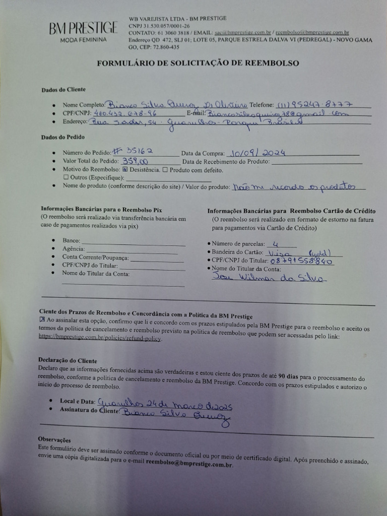 Formulário BM | PDF