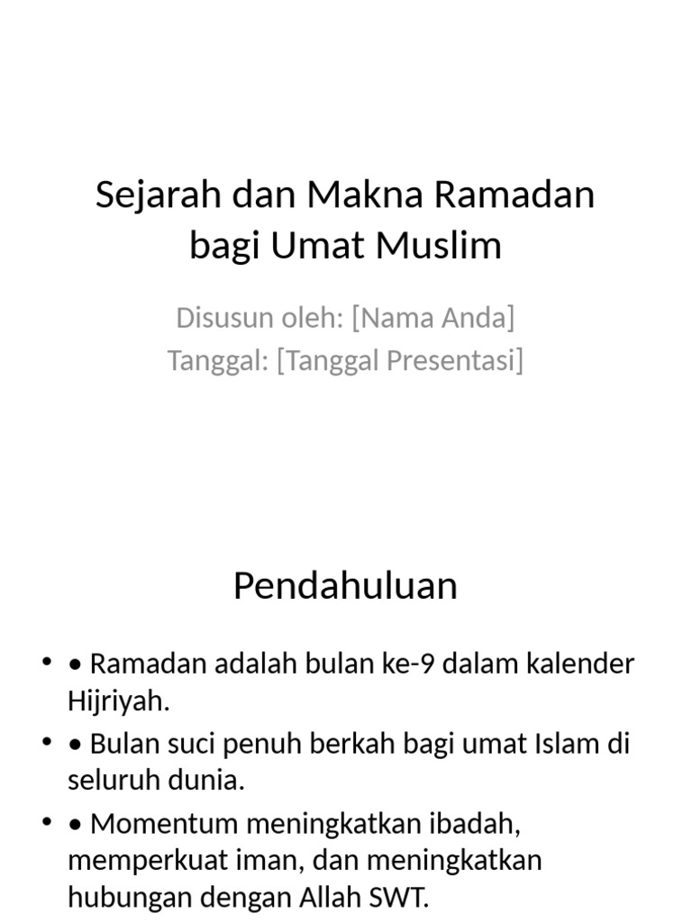 Sejarah Dan Makna Ramadan Lengkap | PDF