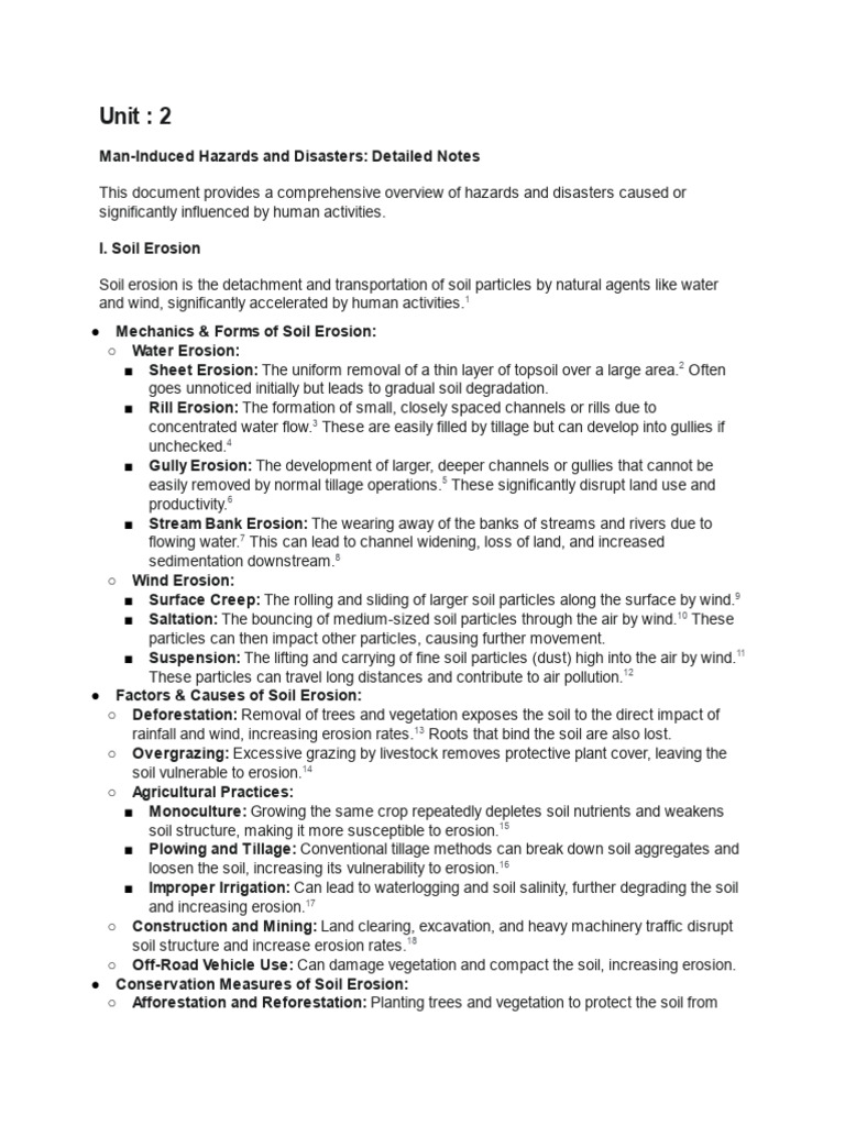 Human-Caused Hazards and Disasters Guide | PDF | Water Pollution | Erosion