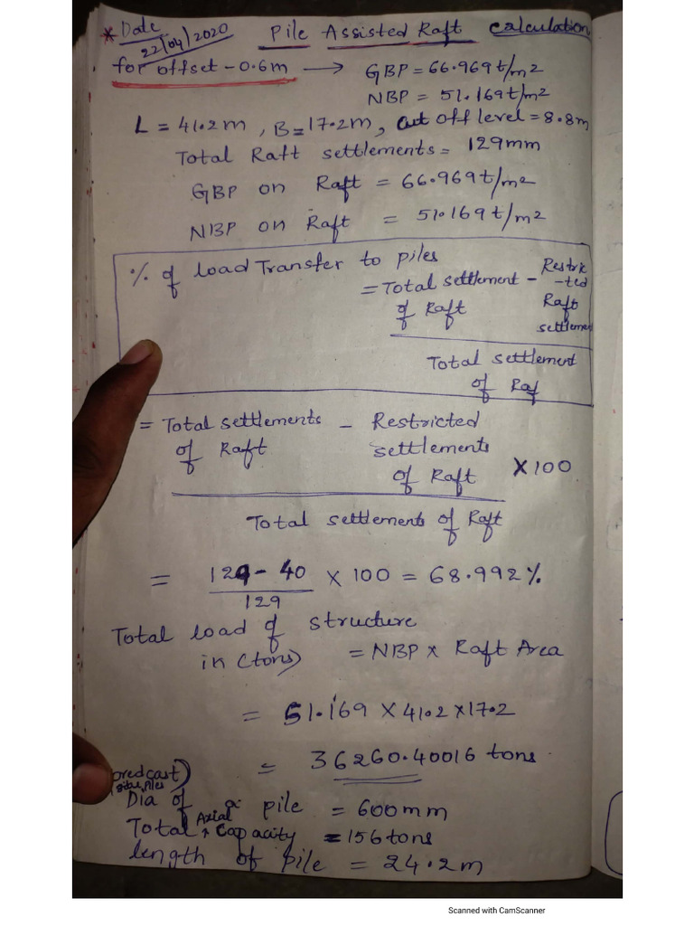 Pile Raft Calculatoon 0.6m Dia-1 | PDF