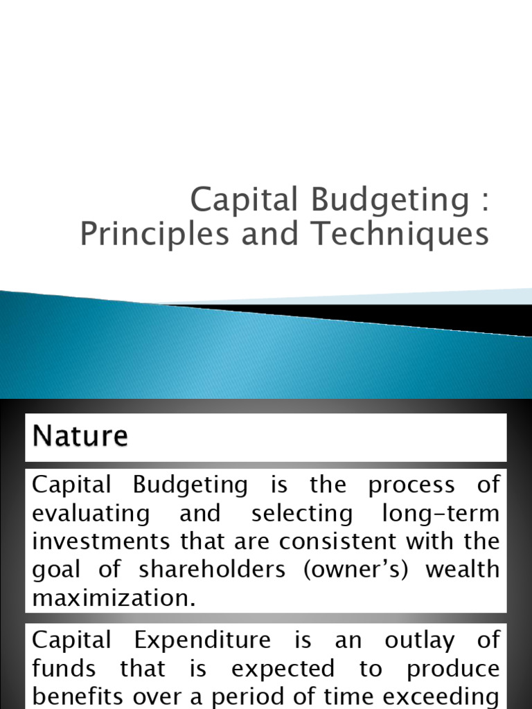 Chapter 4 Capital Budgeting Techniques | PDF | Depreciation | Capital Budgeting