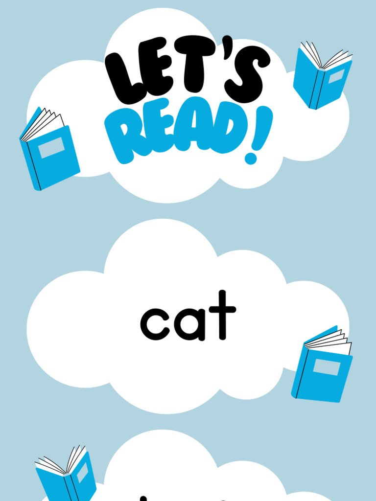 Let's Read! CVC Words Presentation in Blue Illustrative Style | PDF