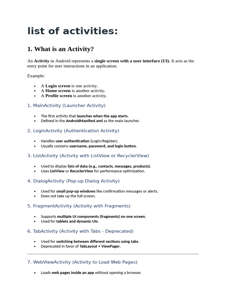 UNIT-1 (Activities, Lifecycle) Imp | PDF | Mobile App | Android ...