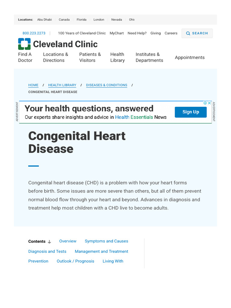 Congenital Heart Disease - Symptoms & Treatment | PDF | Congenital ...