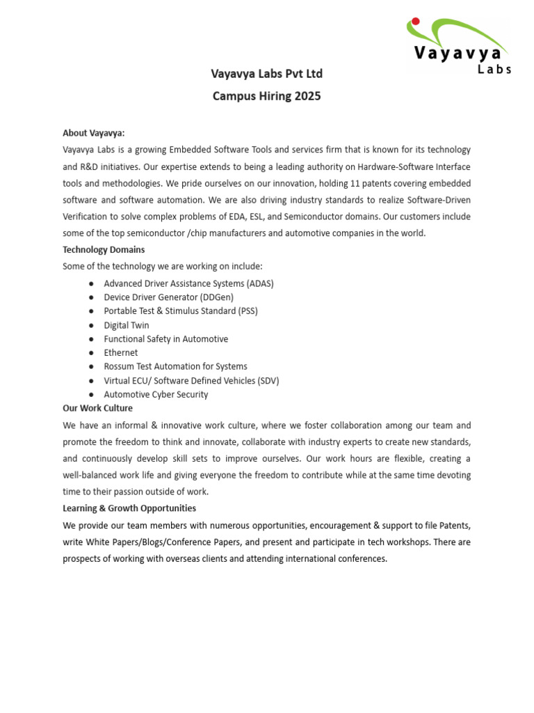 Vayavya Labs Campus Hiring 2025 | PDF | Computer Programming ...