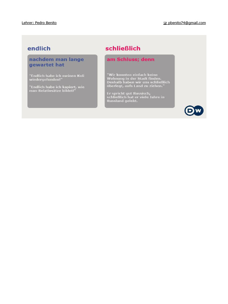 Endlich - Schließlich | PDF