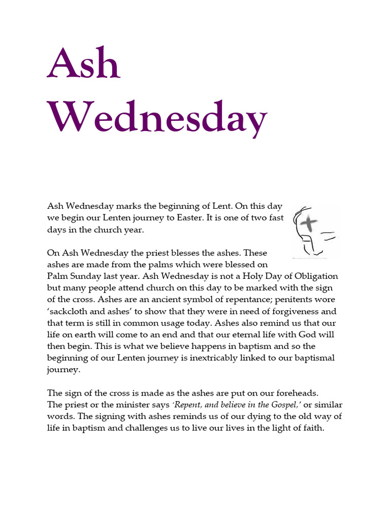Ash Wednesday Service Preparation Guide | PDF | Lent | Christian ...