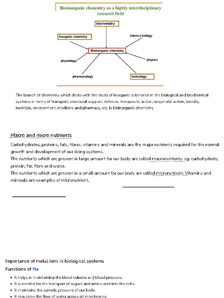 Bio Inorganic Chemistry | PDF