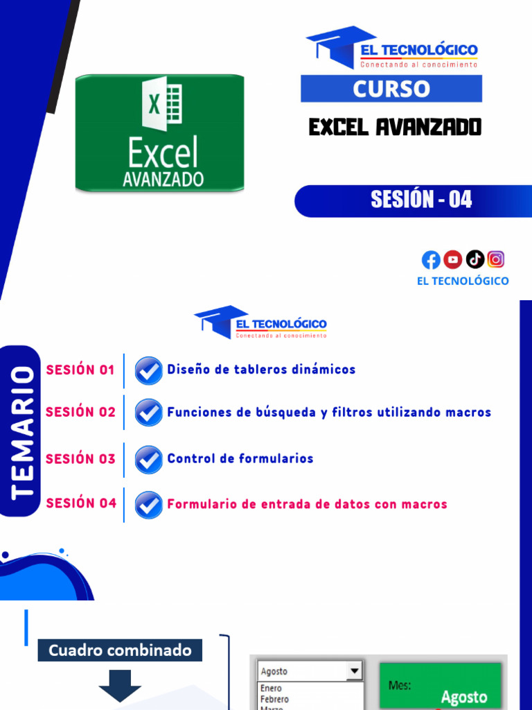Sesión 04 - Excel Nivel Avanzado - El Tecnológico | PDF