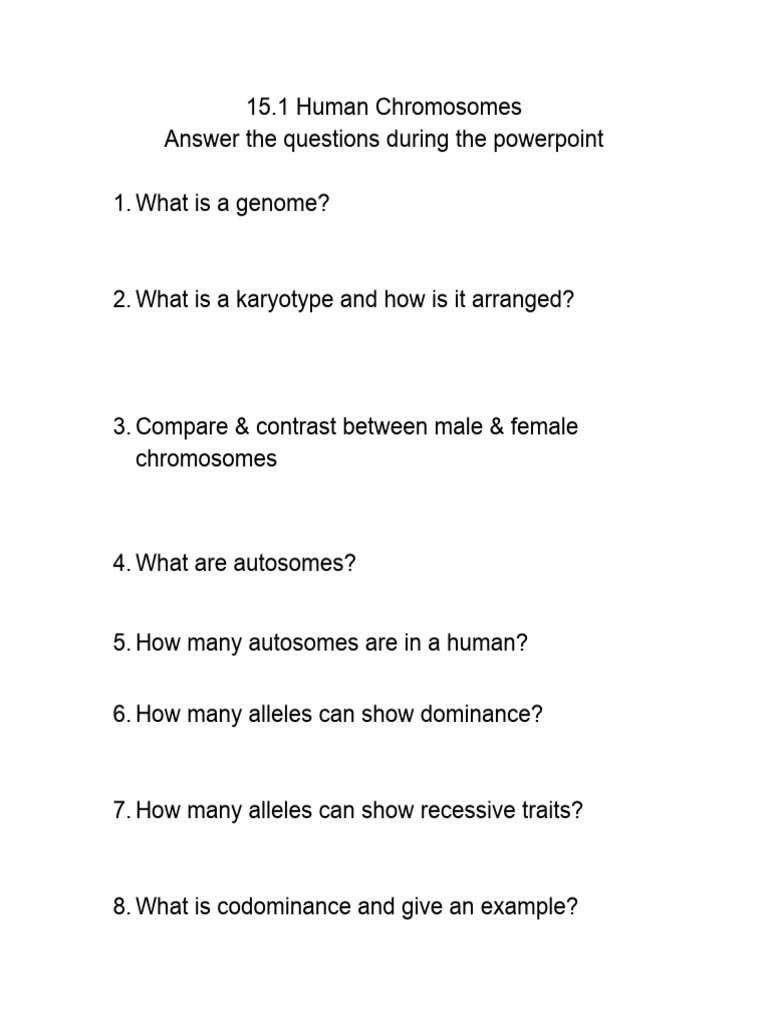 Human Chromosomes: Key Concepts & Q&A | PDF