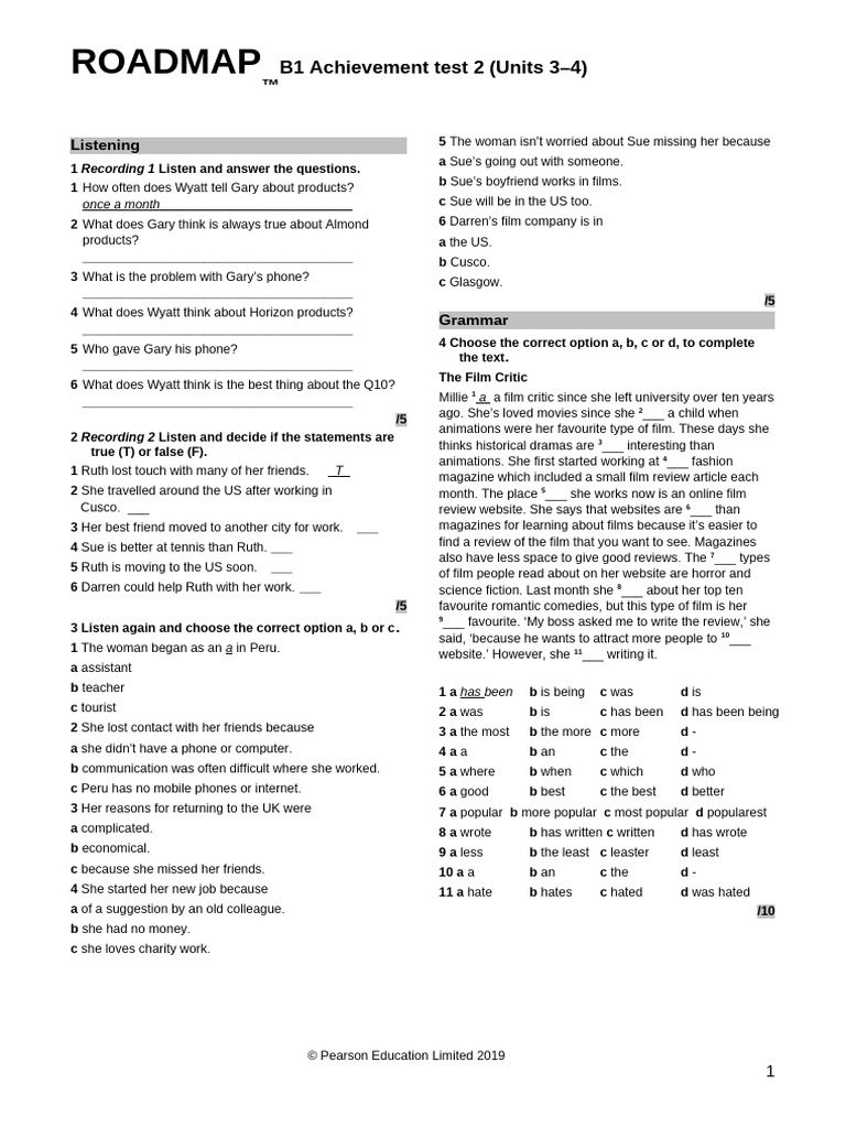 Achievement Test 2 (Word) | PDF