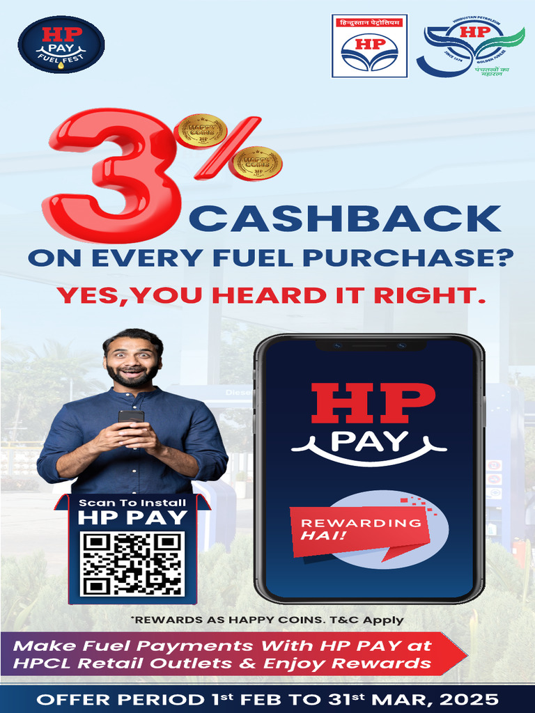 HP PAY 3% Offer Standee - 3ft X 6ft | PDF