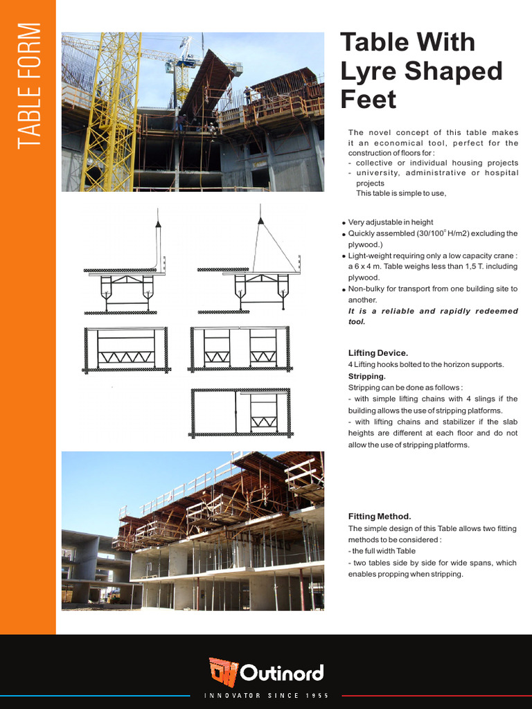 Outinord - Slab Table Formwork Brochure | PDF
