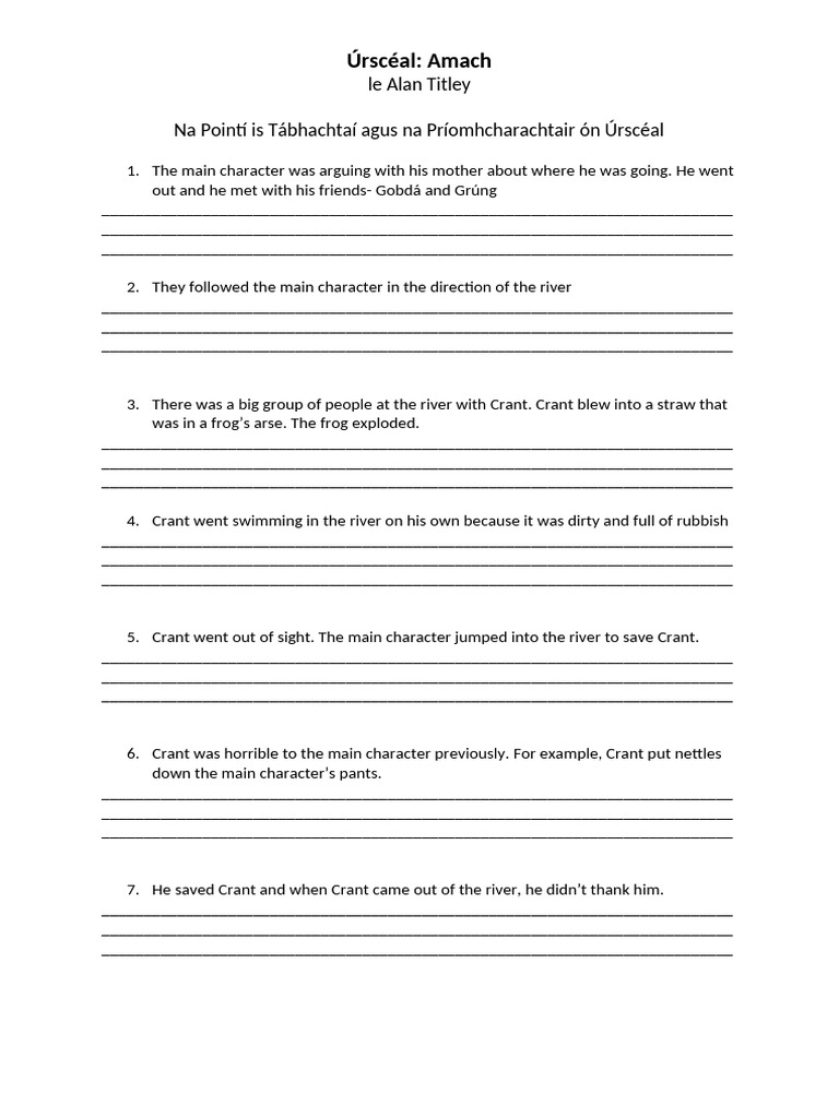 Amach: Key Characters and Themes | PDF