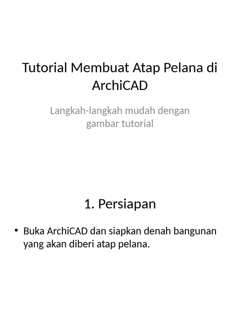 Tutorial Atap Pelana ArchiCAD | PDF