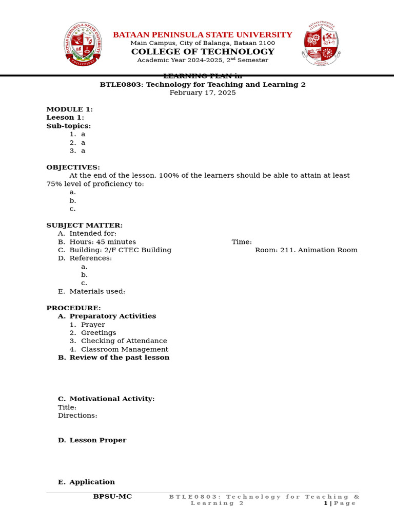 LP Format for TTL2 Report | PDF