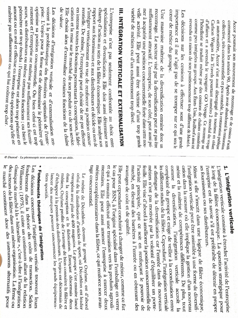 Thème 4, Chap.9 - Intégration Verticale Et Externalisation 1-5 | PDF