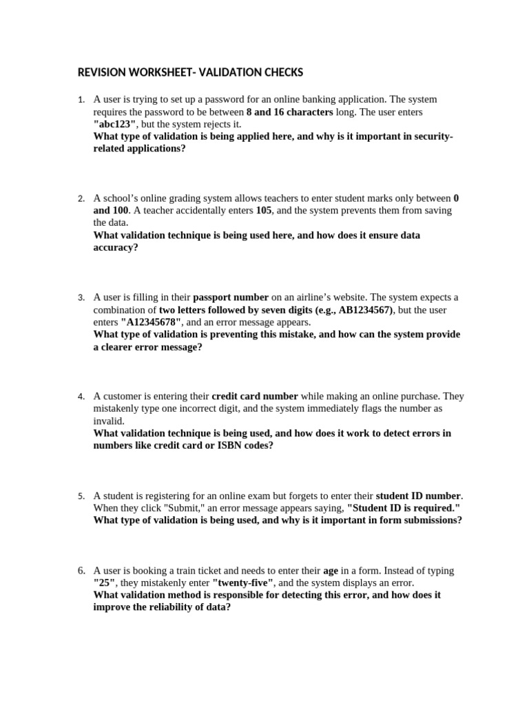 REV-WORKSHEET-VALIDATION CHECKS (1) | PDF