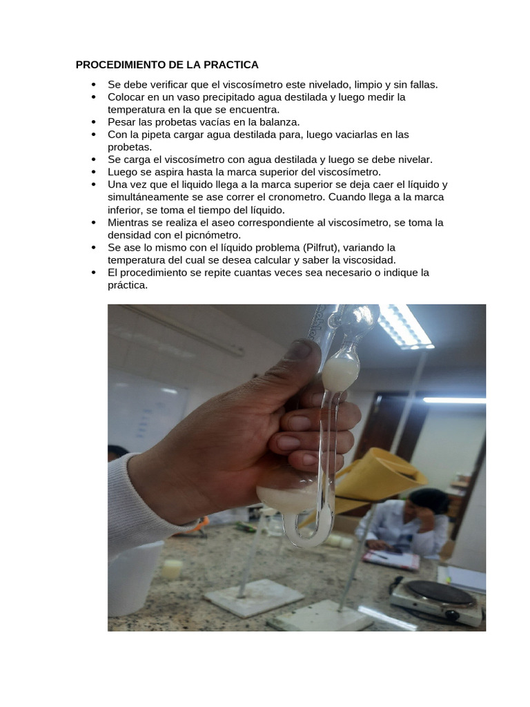 Procedimiento para Medir Viscosidad | PDF