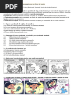 Atividades de Tipos de Predicado 7º Ano | PDF | Assunto (gramática) | Predicado (gramática)