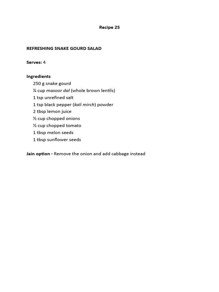 Recipe #25 - REFRESHING SNAKE GOURD SALAD | PDF