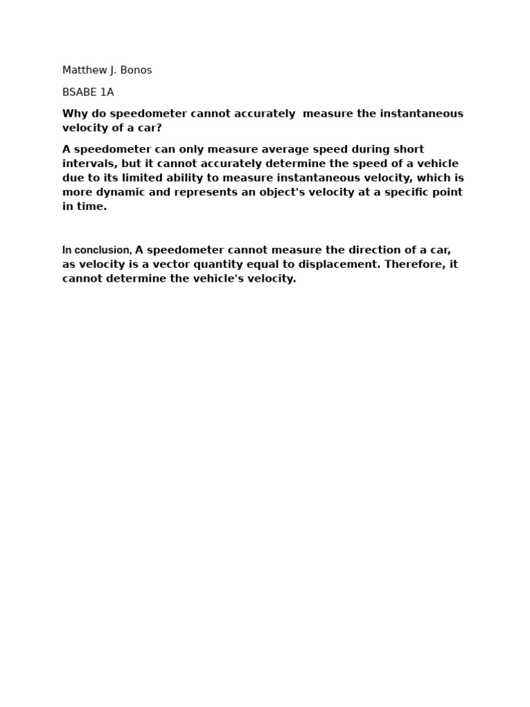 Limitations of Speedometer Accuracy | PDF