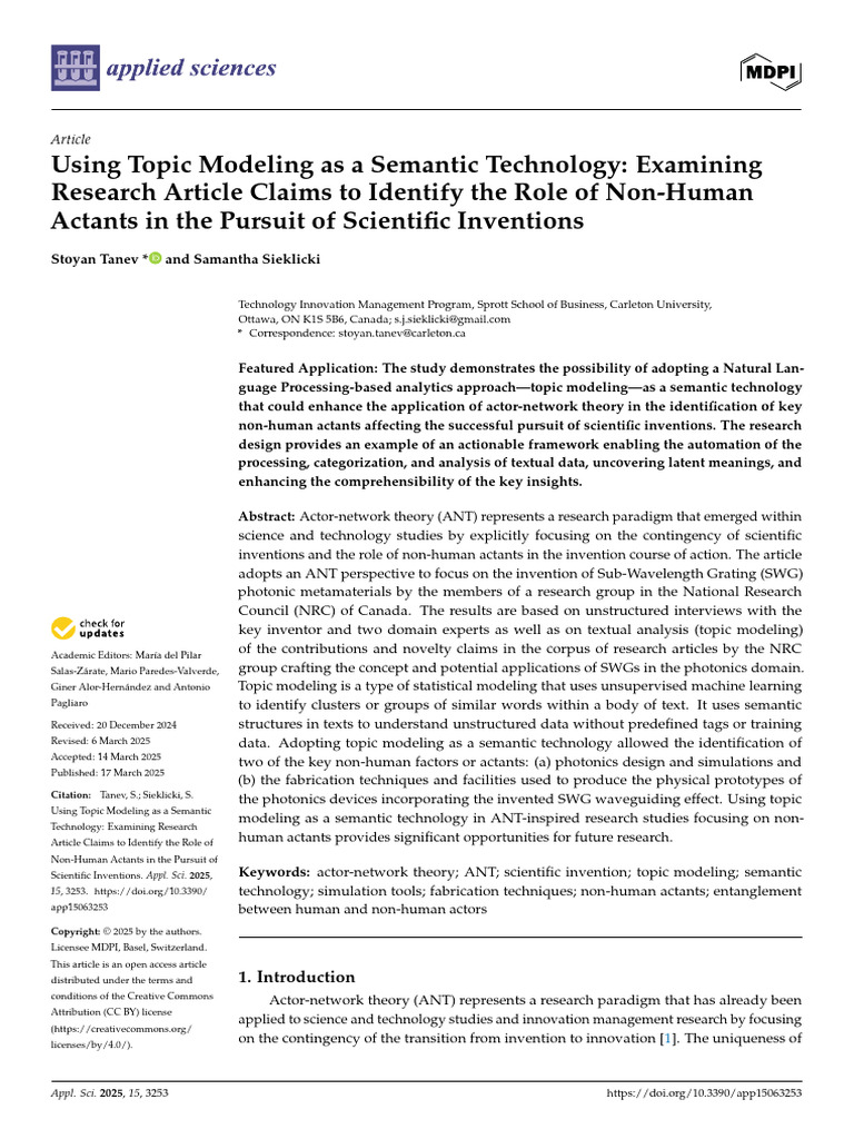 Tanev & Sieklicki, 2025, TM As Semantic Technology, Applsci-15-03253 | PDF