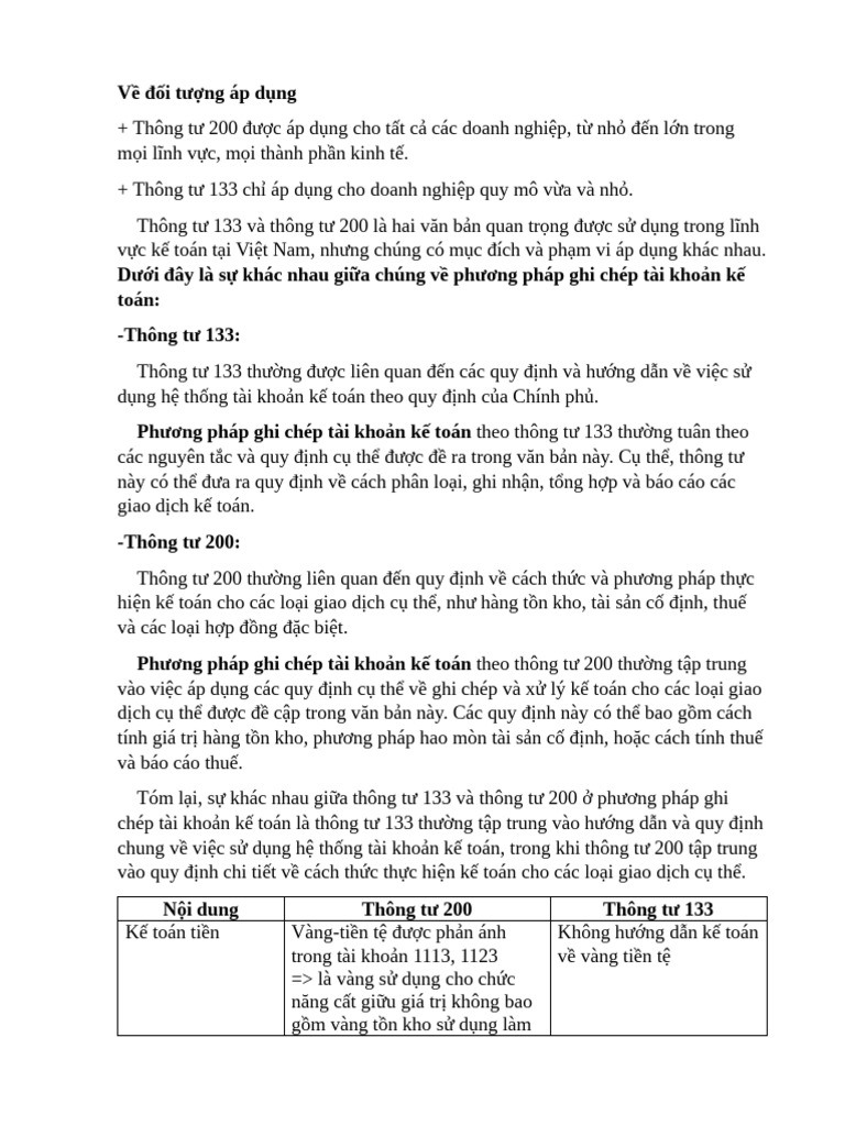 TT200 Và TT133 | PDF