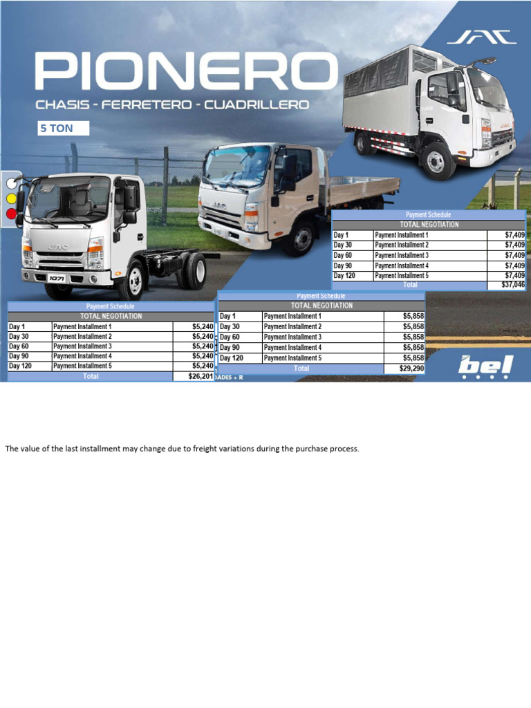 Camión para Transporte de Personal JAC Modelo 1071 en-US | PDF