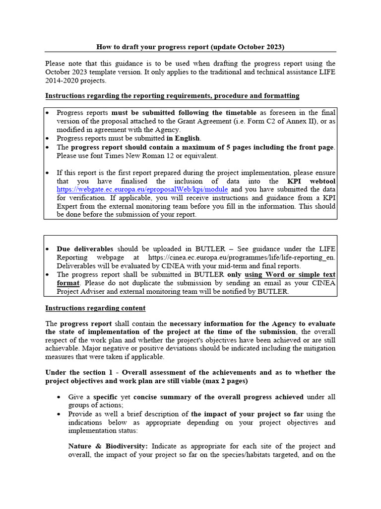 Progress Report Drafting Guide 2023 | PDF | Climate Change Mitigation ...