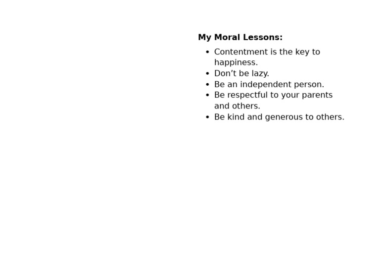 My Moral Lessons | PDF