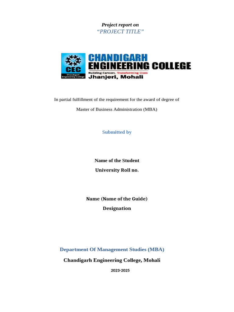 CEC Project Preparation & Submission Guidelines | PDF | Methodology ...