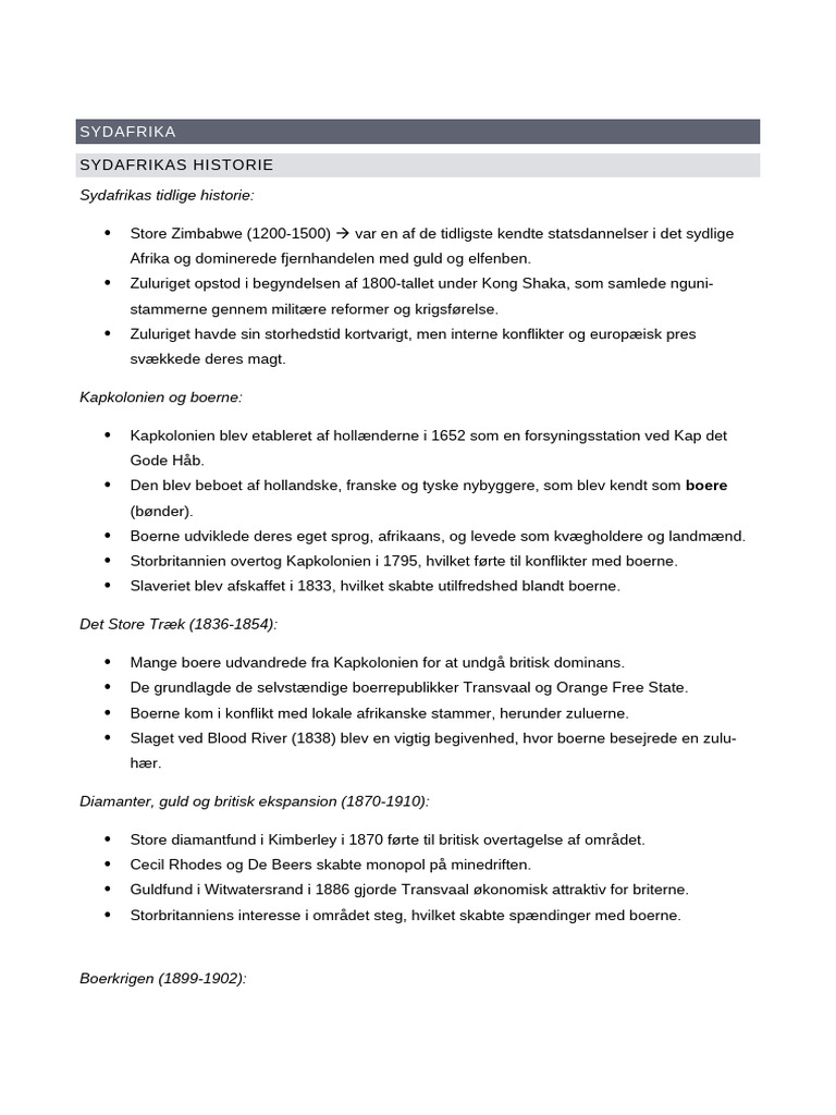 Sydafrika Noter | PDF
