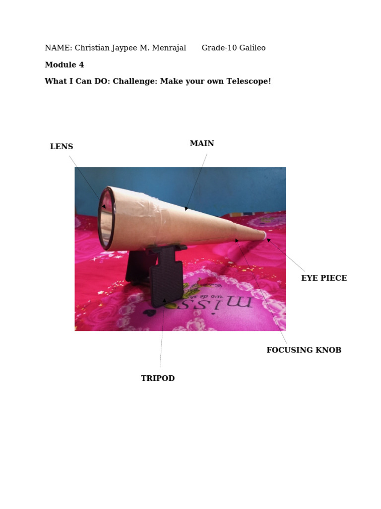 Parts of Telescope | PDF