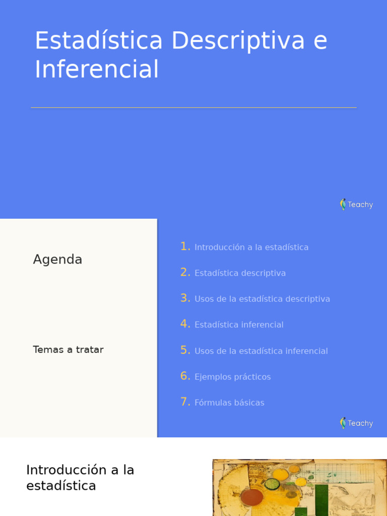 Slide - Estadística Descriptiva e Inferencial | PDF | Estadísticas | Estadísticas descriptivas