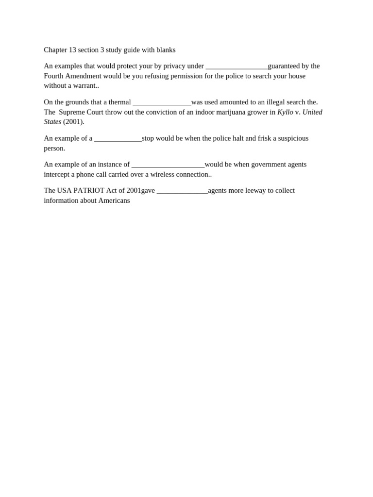Chapter 13 section 3 study guide with blanks | PDF