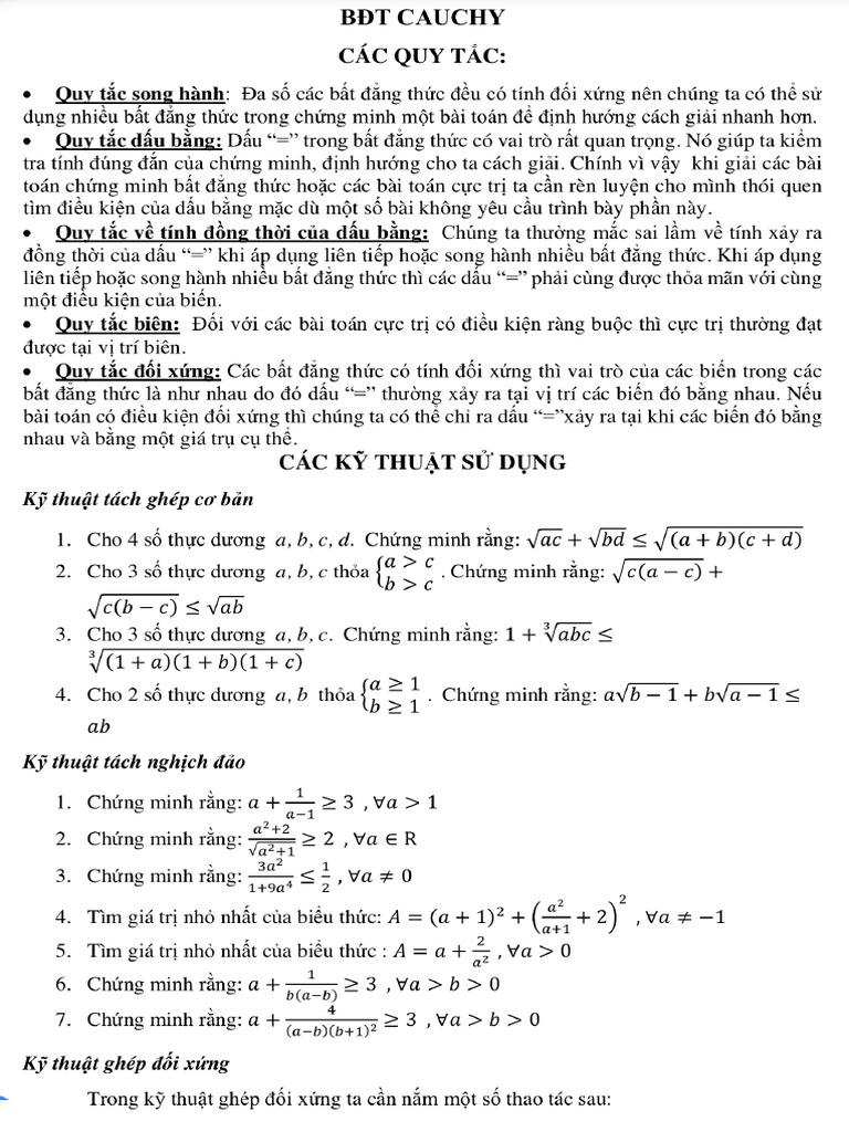 BĐT Cauchy | PDF