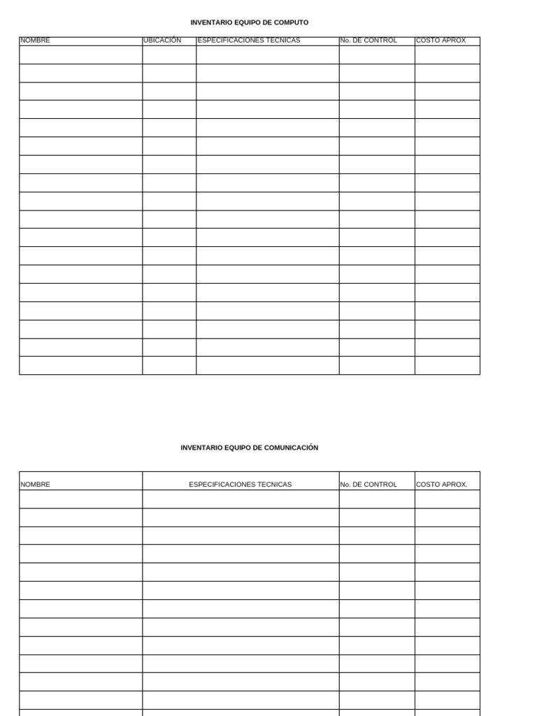 Formato Inventarios | PDF