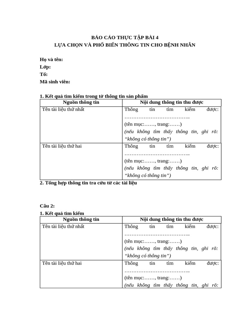 FORM BAO CAO - Bai Thuc Hanh So 4 | PDF