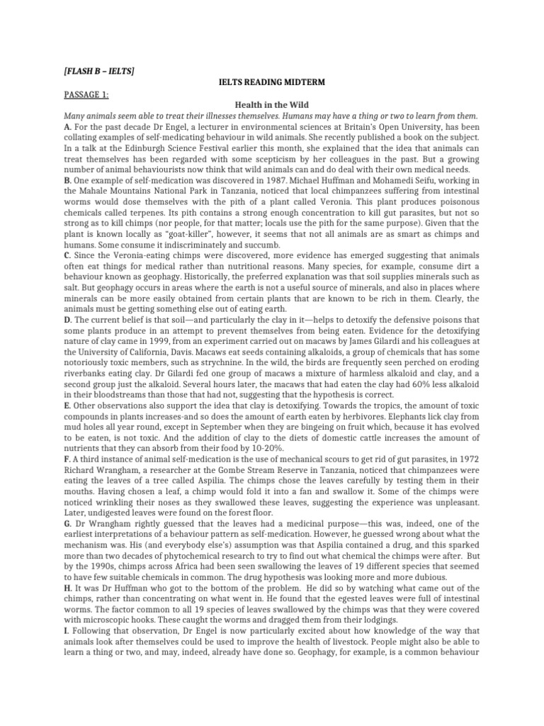 (FLASH B - IELTS) Checkpoint Test 1 - Reading | PDF | Hydroelectricity ...