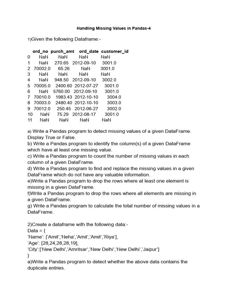 Pandas-Missing Values | PDF