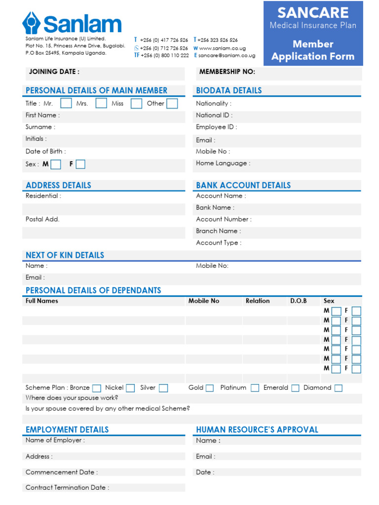 Sanlam Sancare Application Form | PDF | Justice | Crime & Violence